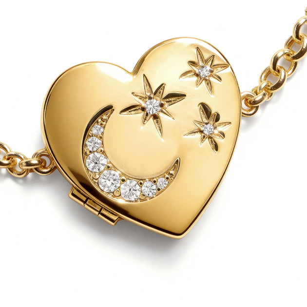 Personalized Celestial Locket Bracelet | Custom Jewelry by Wear Felicity