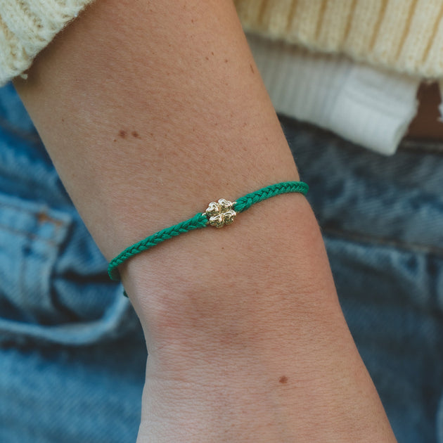 Wear Felicity's Simple Clover Cord Bracelet - Symbol of Luck & Positivity