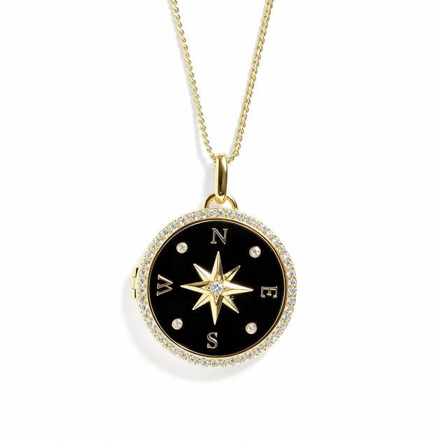 Personalized Compass Locket Necklace - Personalized Gift – Wear Felicity