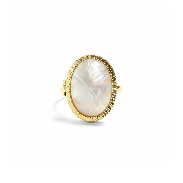 Personalized Locket Ring in Mother of Pearl – Unique Gift Idea – Wear ...